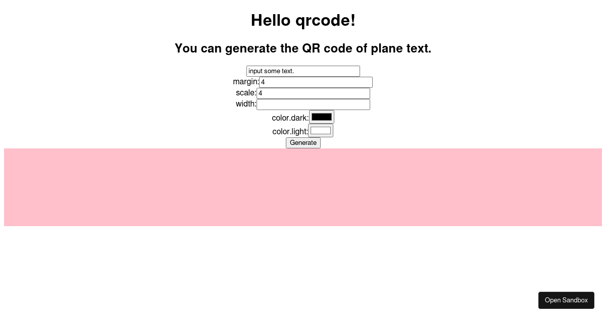 qrcode-generator - Codesandbox