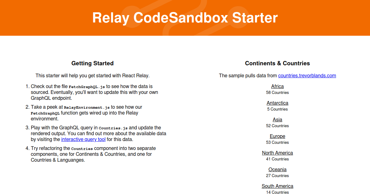 Relay Starter Template - Codesandbox