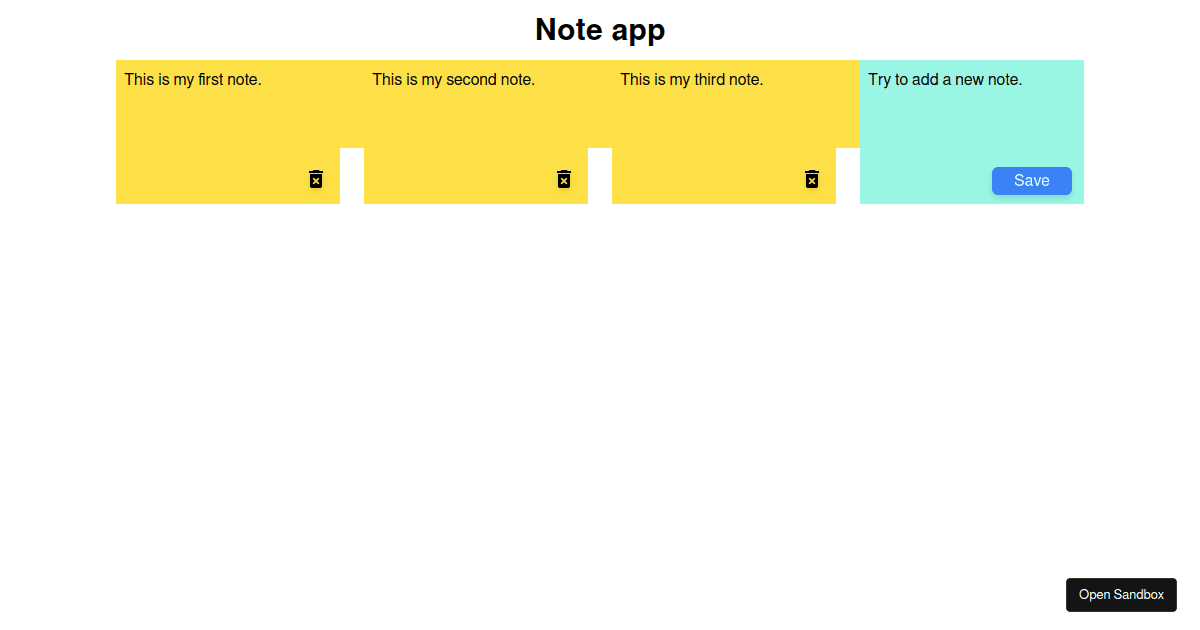 Note app - Codesandbox