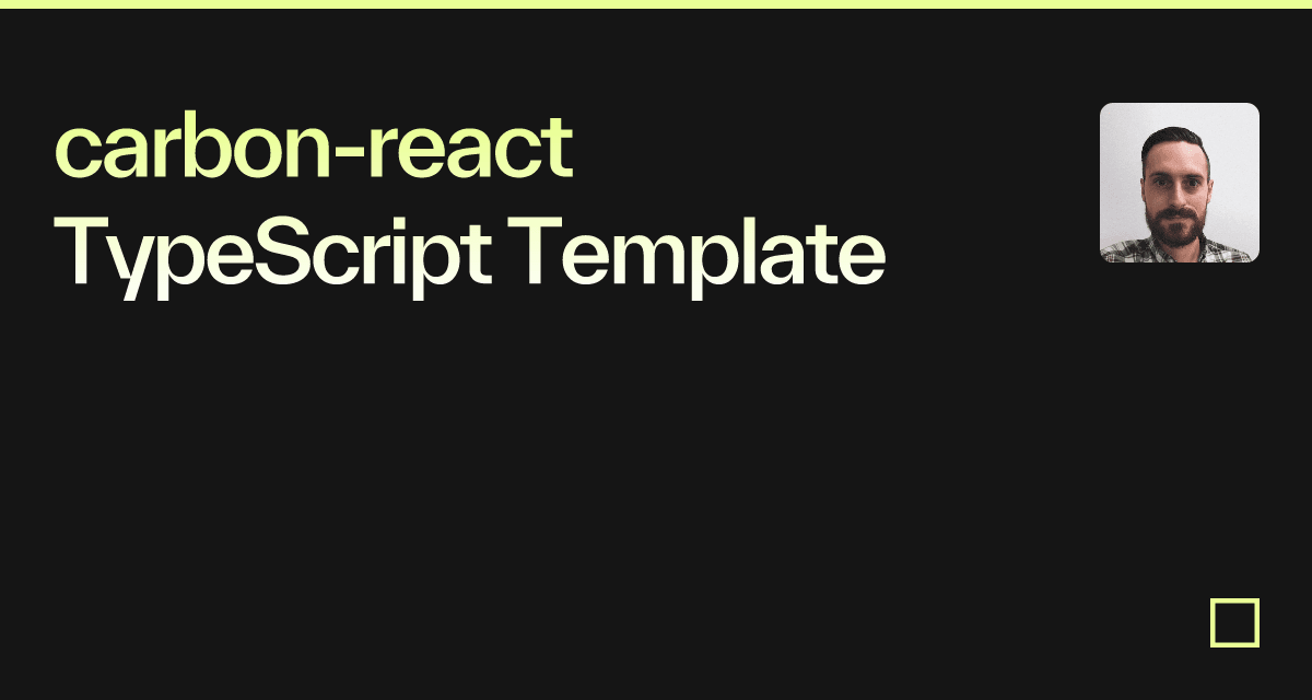 carbon-react TypeScript Template - Codesandbox