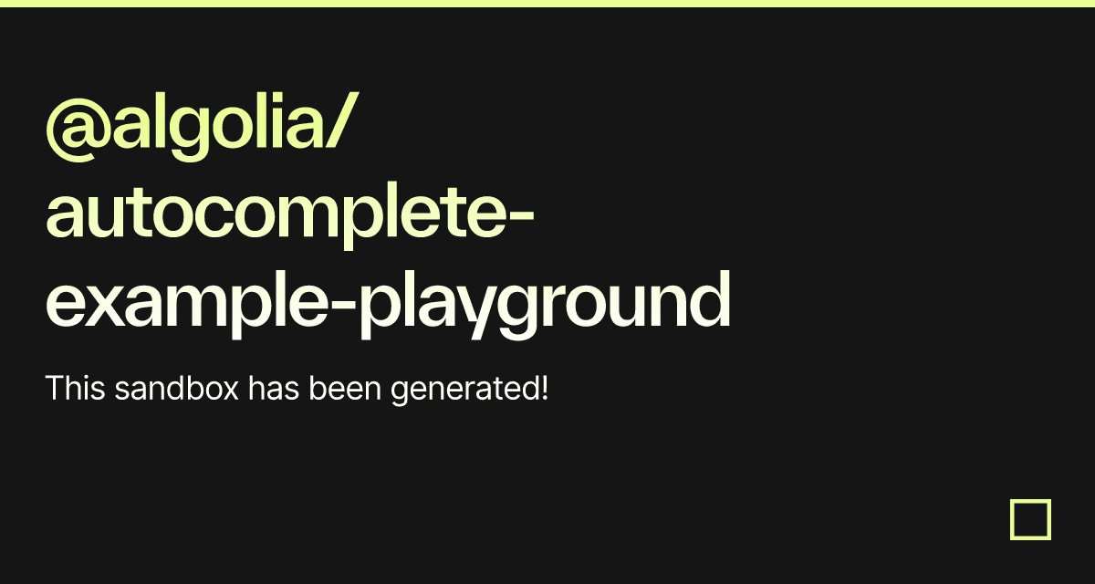@algolia/autocomplete-example-playground - Codesandbox