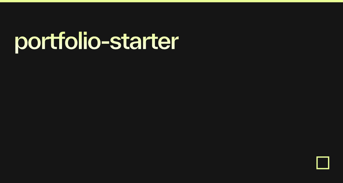 portfolio-starter - Codesandbox