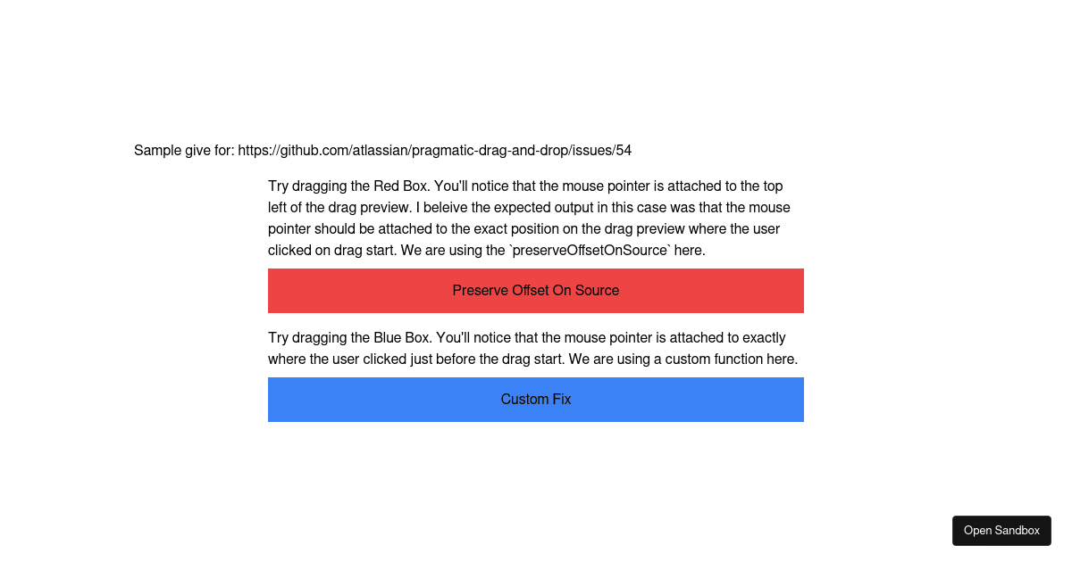 pragmatic-dnd-preserveOffsetOnSource - Codesandbox