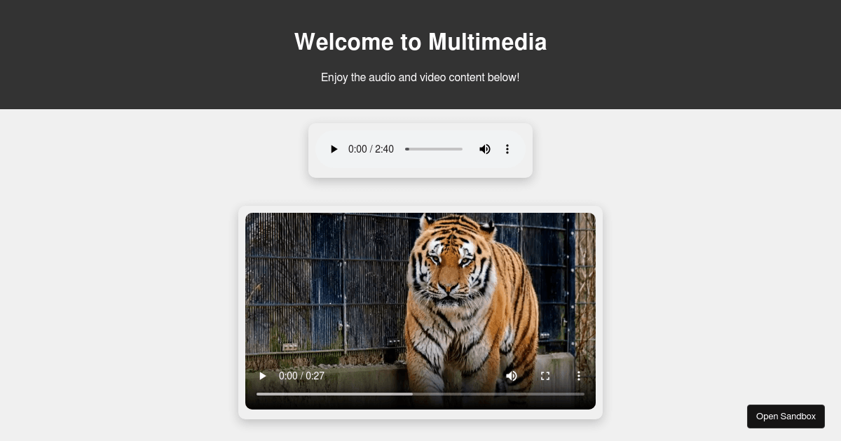 Html Media N Tables Challenge Video N Audio V2 1 Solution Codesandbox