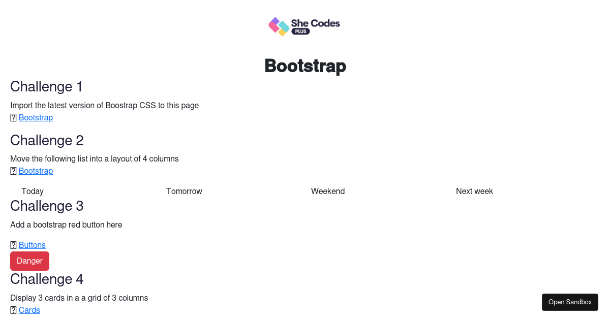 bootstrap - Codesandbox