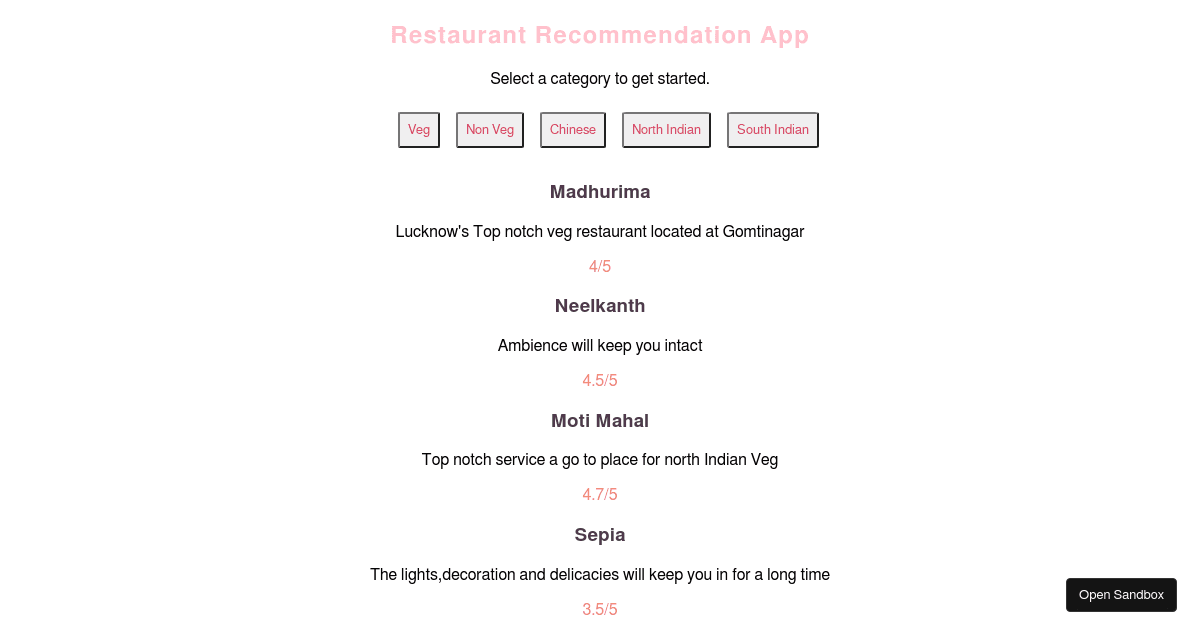 lucknow-restaurant-recommendation - Codesandbox