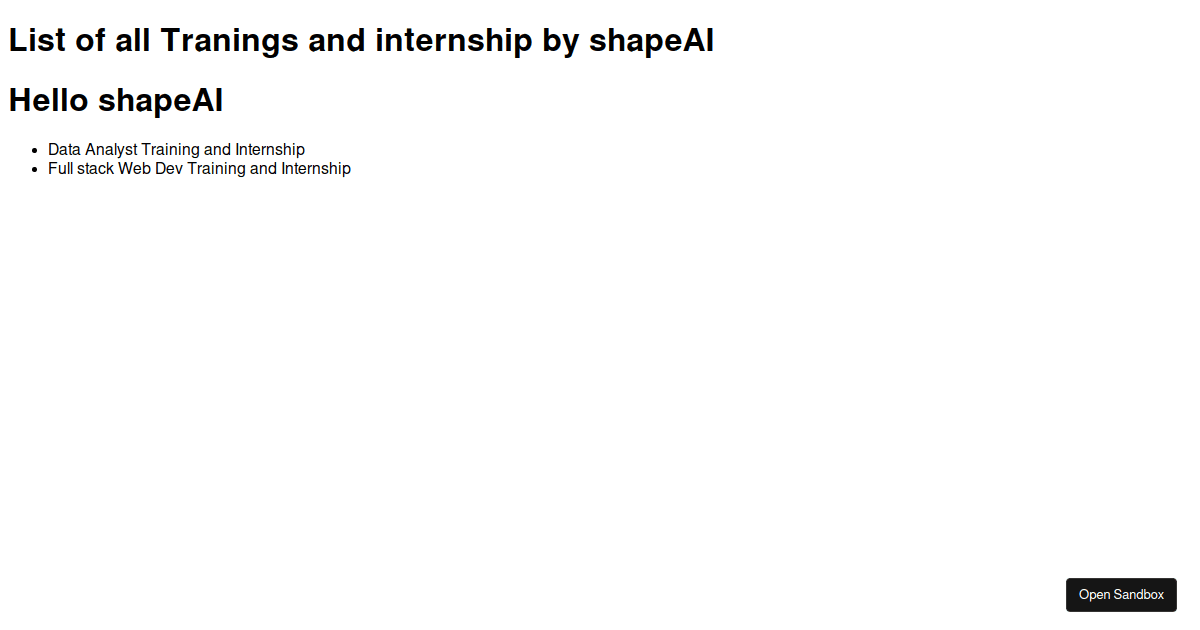 ShapeAI - Codesandbox