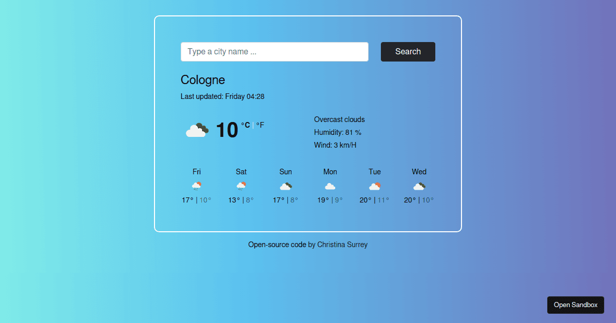 weatherapp - Codesandbox