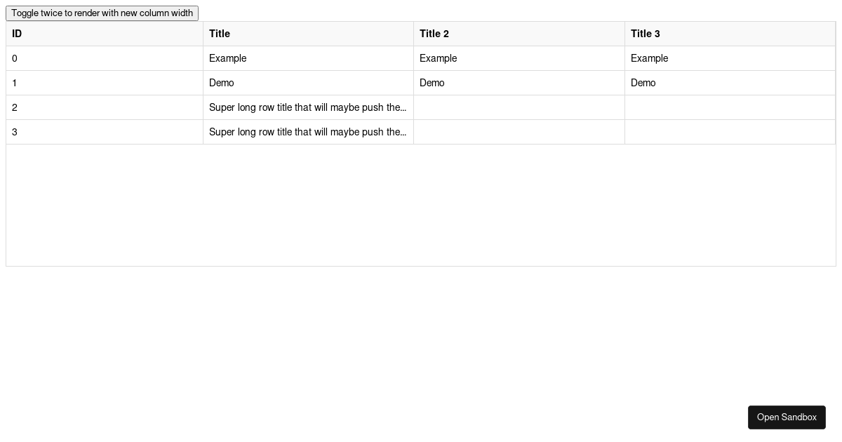 Data Grid Dynamic Data Codesandbox 