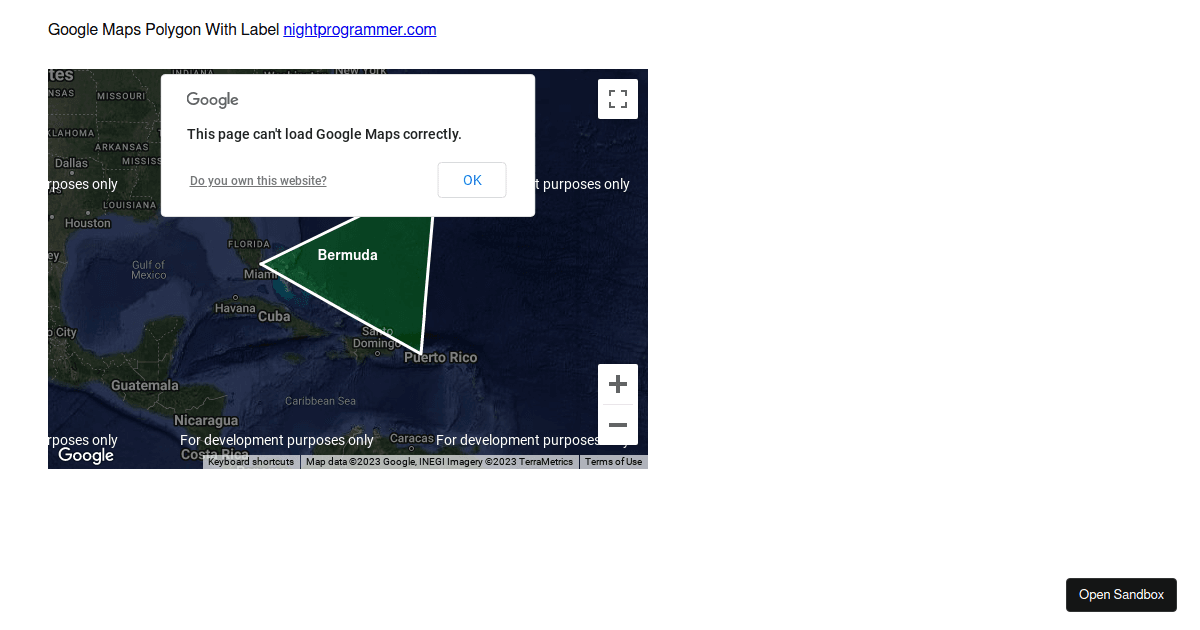 google-maps-polygon-label - Codesandbox