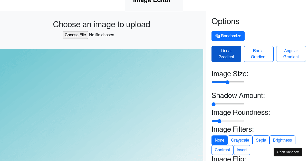 Screenshot TOOL - Codesandbox