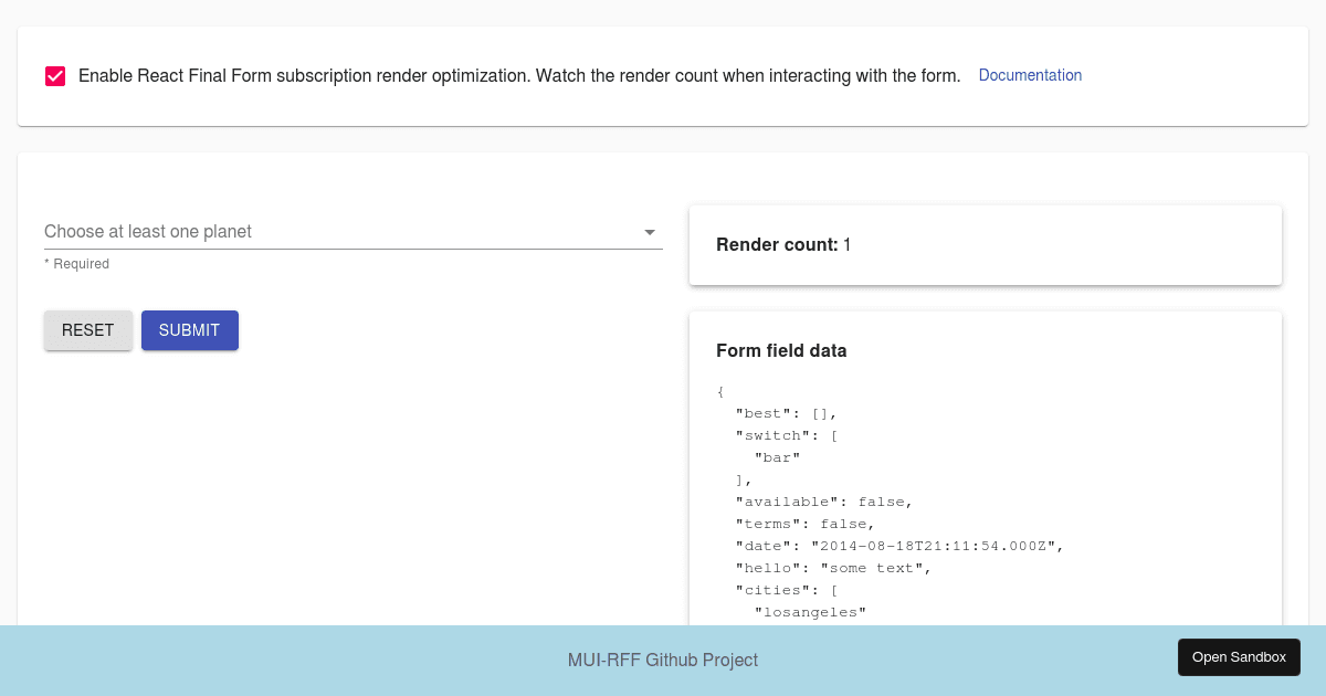 🏁react Final Form Material Ui Example Forked Codesandbox