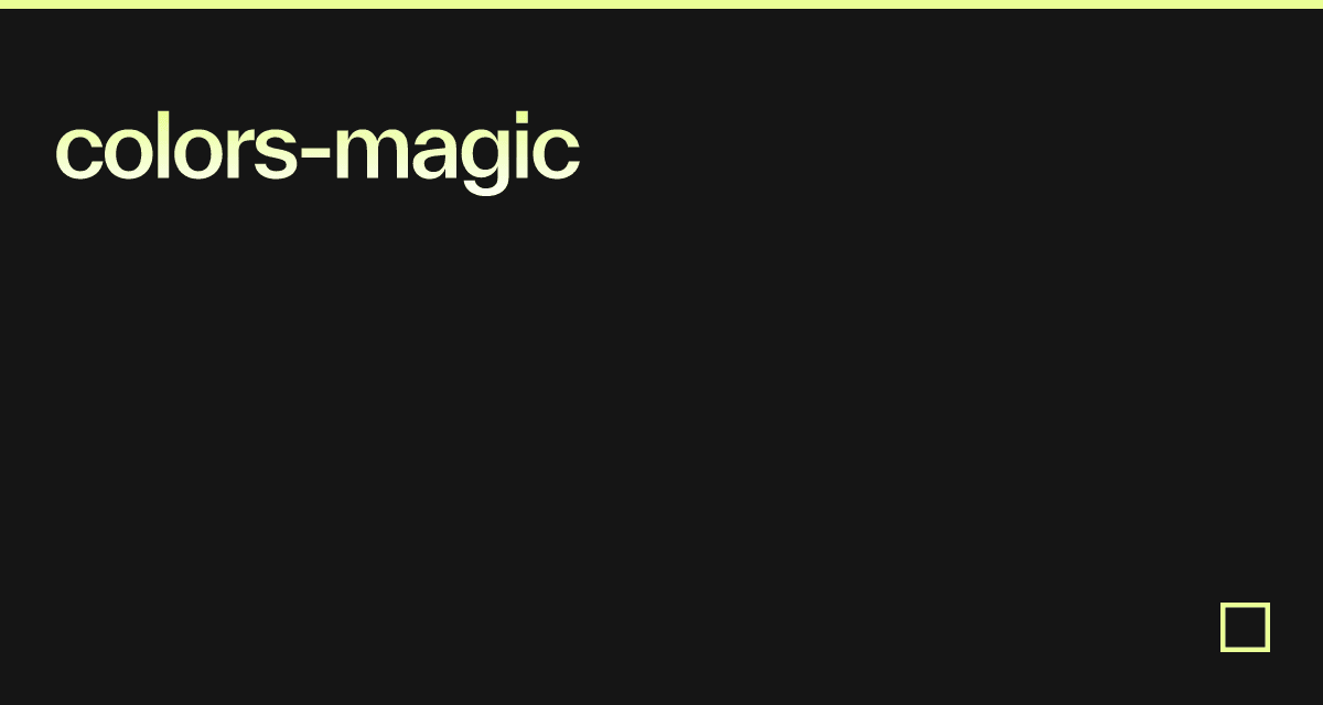 colors-magic - Codesandbox