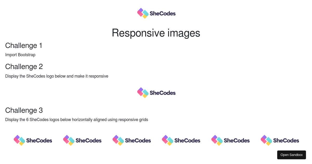 Responsive images challenge (forked) - Codesandbox