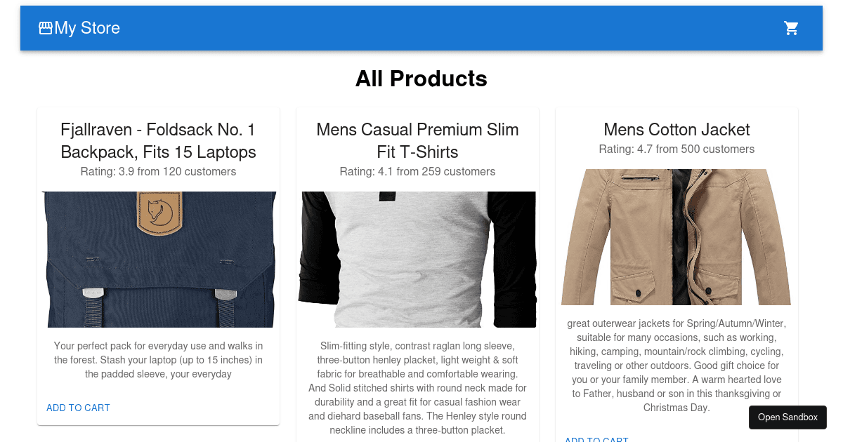my-store - Codesandbox