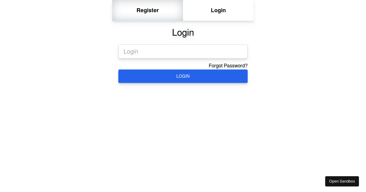 Auth page design + Route - Codesandbox