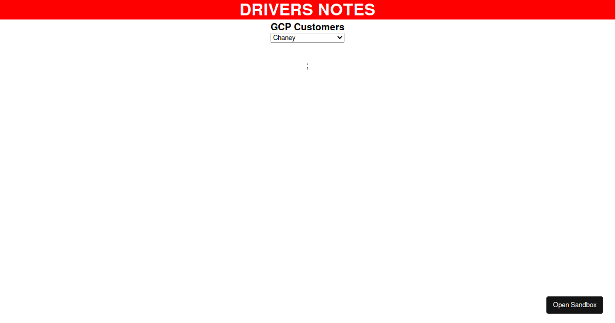 driver notes - Codesandbox
