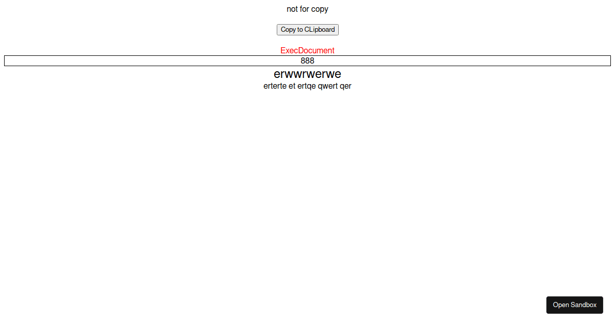 copy to clipboard - Codesandbox