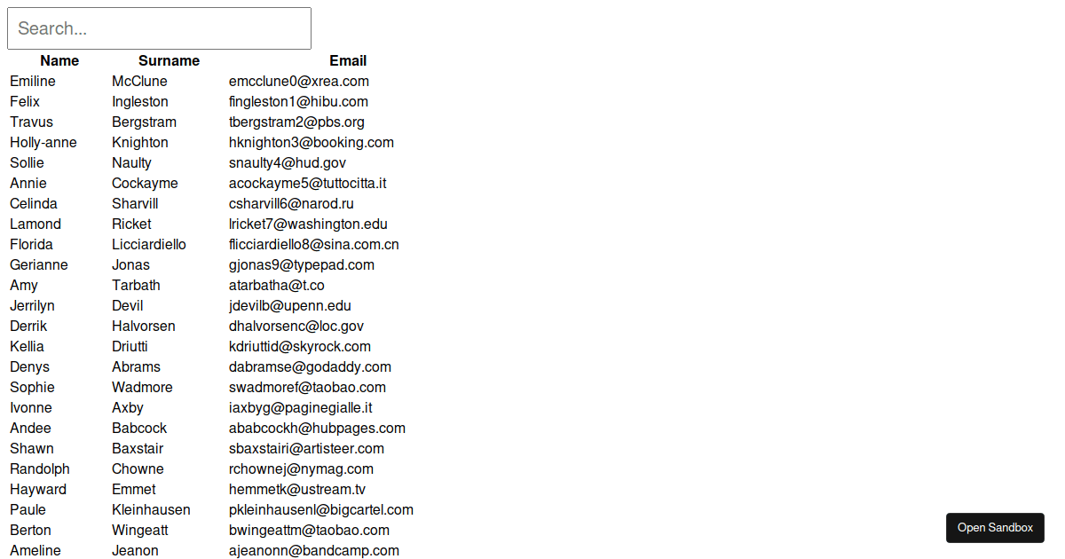 nmackee/react-search-filter - Codesandbox nmackee/react-search-filter - Codesandbox