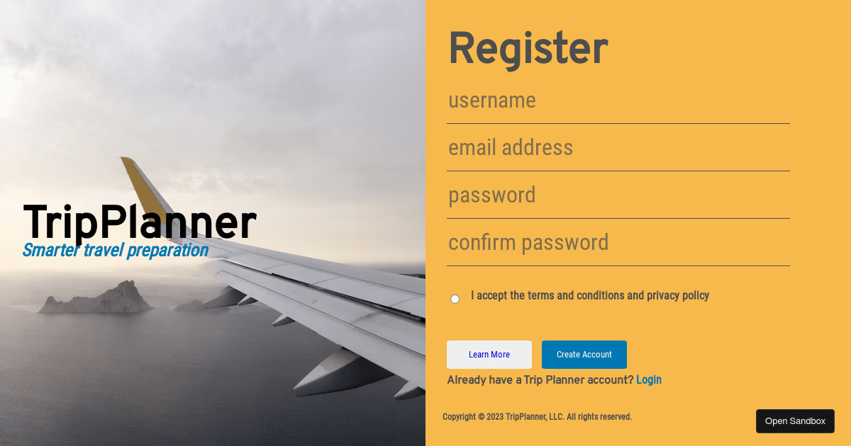 Trip-Planner - Codesandbox