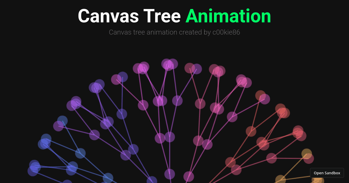 Canvas Tree Animation - Codesandbox
