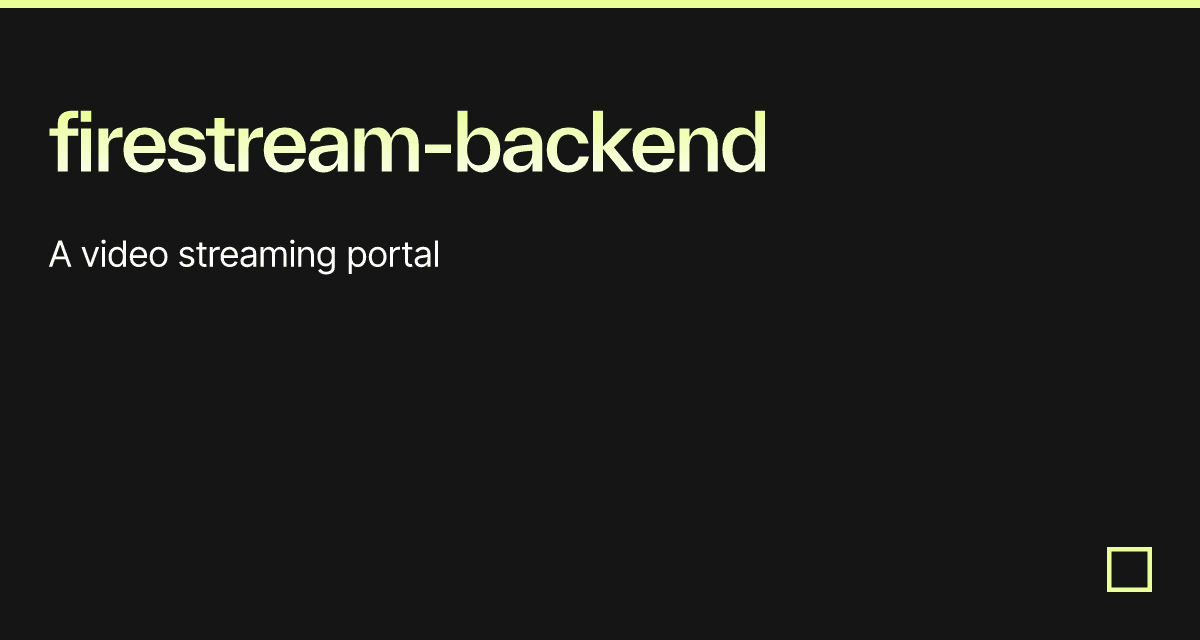 firestream-backend - Codesandbox
