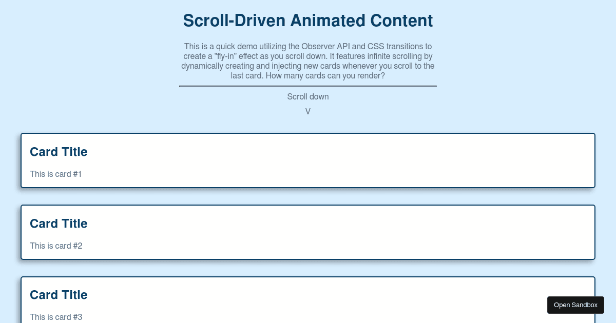 Scroll-Driven Animated Content - Codesandbox