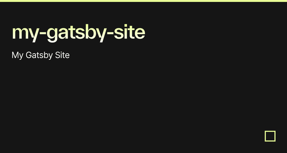 my-gatsby-site - Codesandbox
