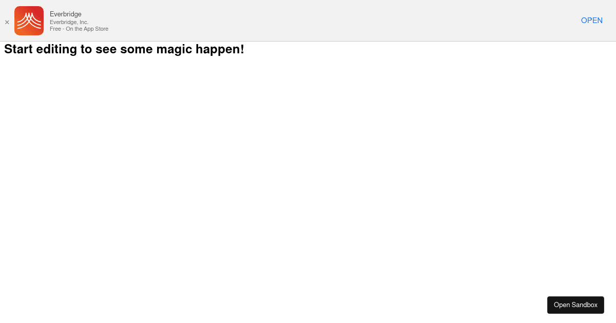 React App Banner Forked Codesandbox