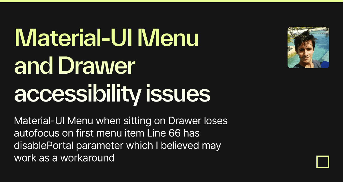 Material Ui Menu And Drawer Accessibility Issues Codesandbox