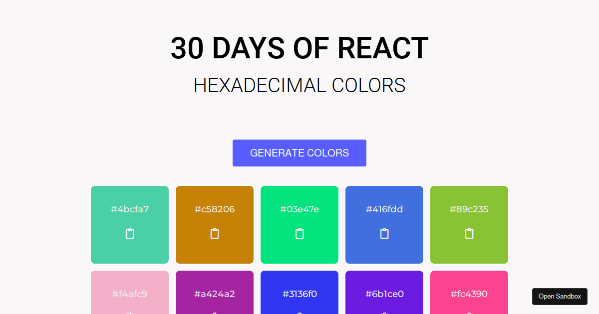 30-days-of-react - Codesandbox