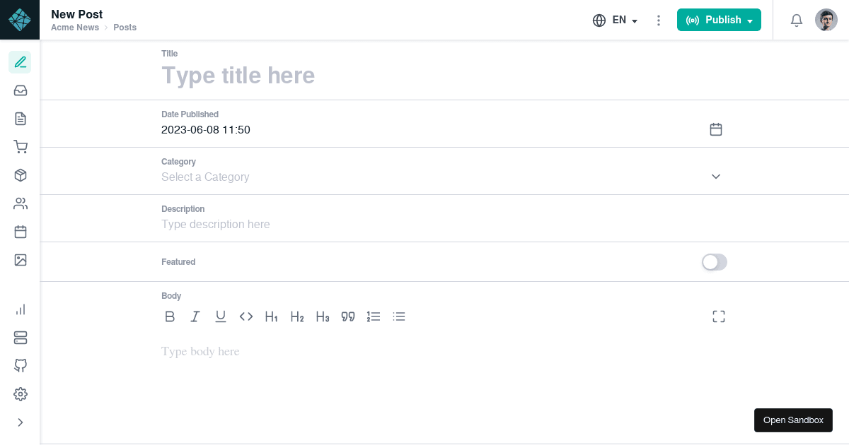 Netlify CMS Editor Design (forked) - Codesandbox