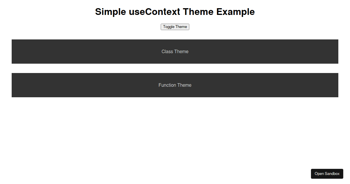 useContext Theme Example - Codesandbox