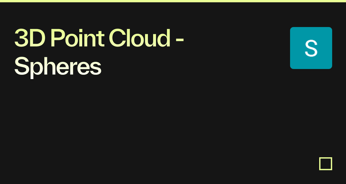 3D Point Cloud - Spheres - Codesandbox