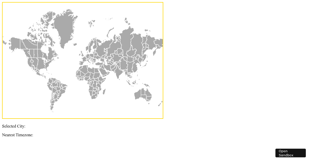 Timezone Map Picker Mapping React Timezone Select Codesandbox