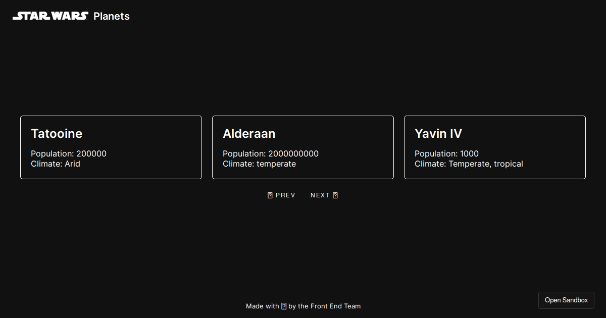 star-wars-planets - Codesandbox