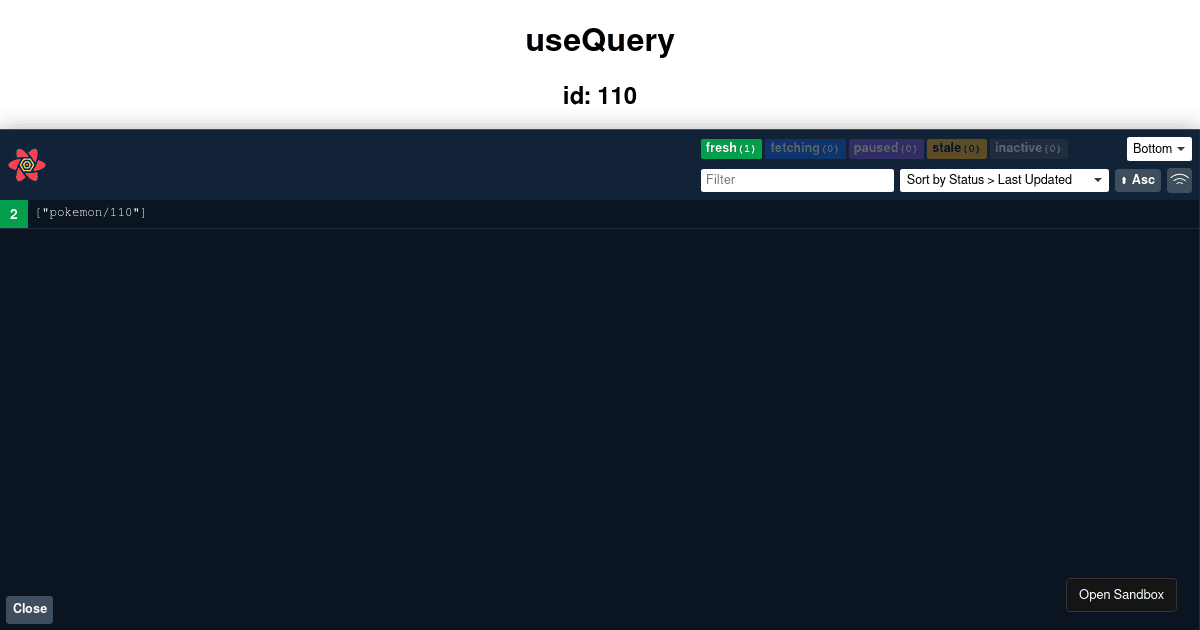 useQuery sandbox - Codesandbox