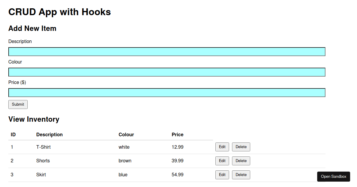 react-hooks-crud - Codesandbox react-hooks-crud - Codesandbox