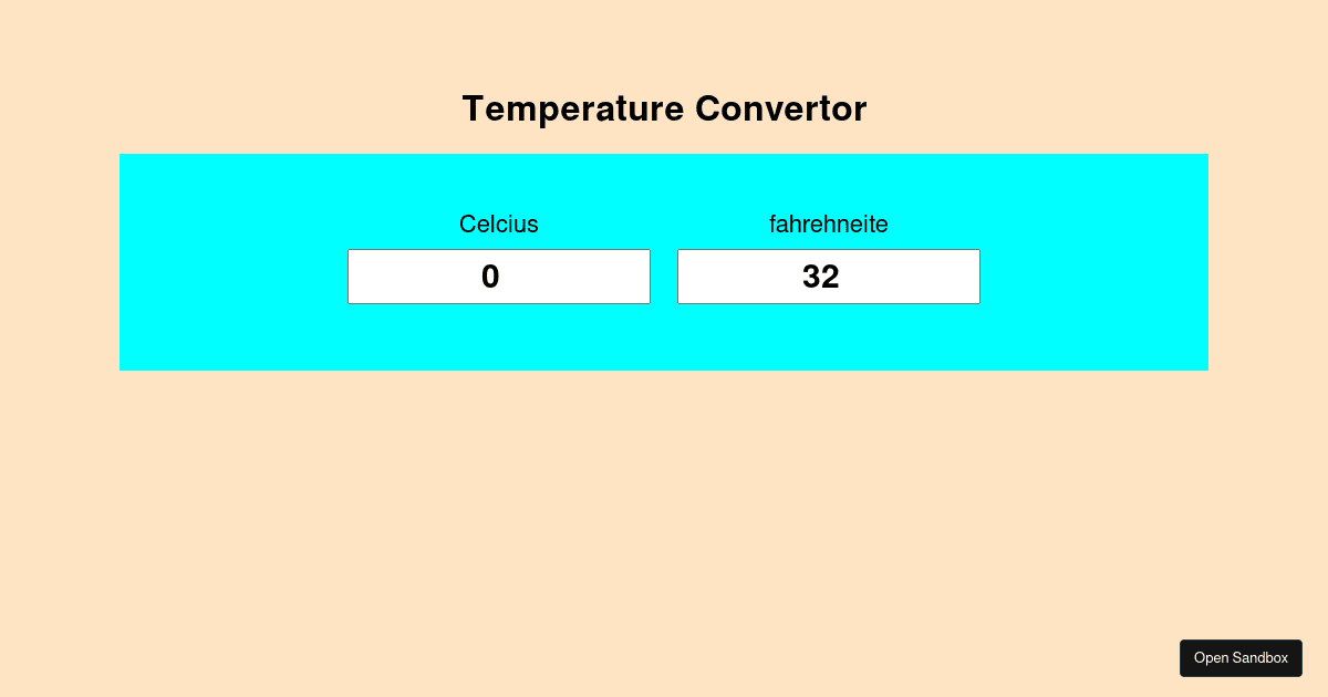 Temperature Convertor - Codesandbox