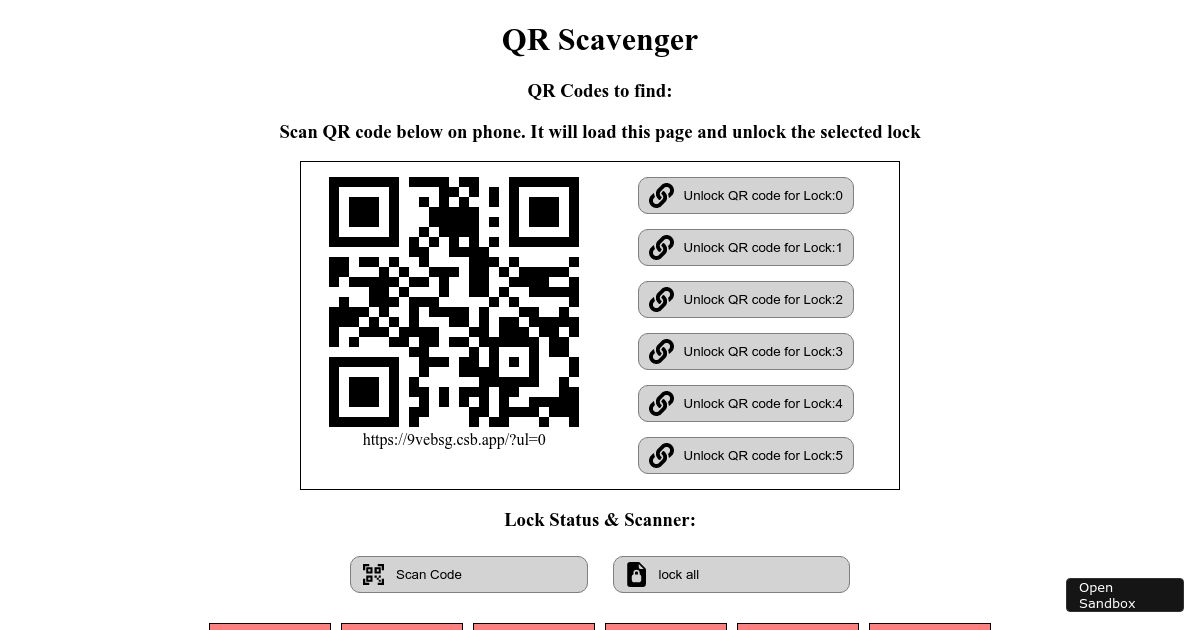 react-qr-scavenger-hunt - Codesandbox
