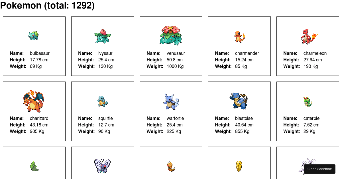 React pokemon - Codesandbox