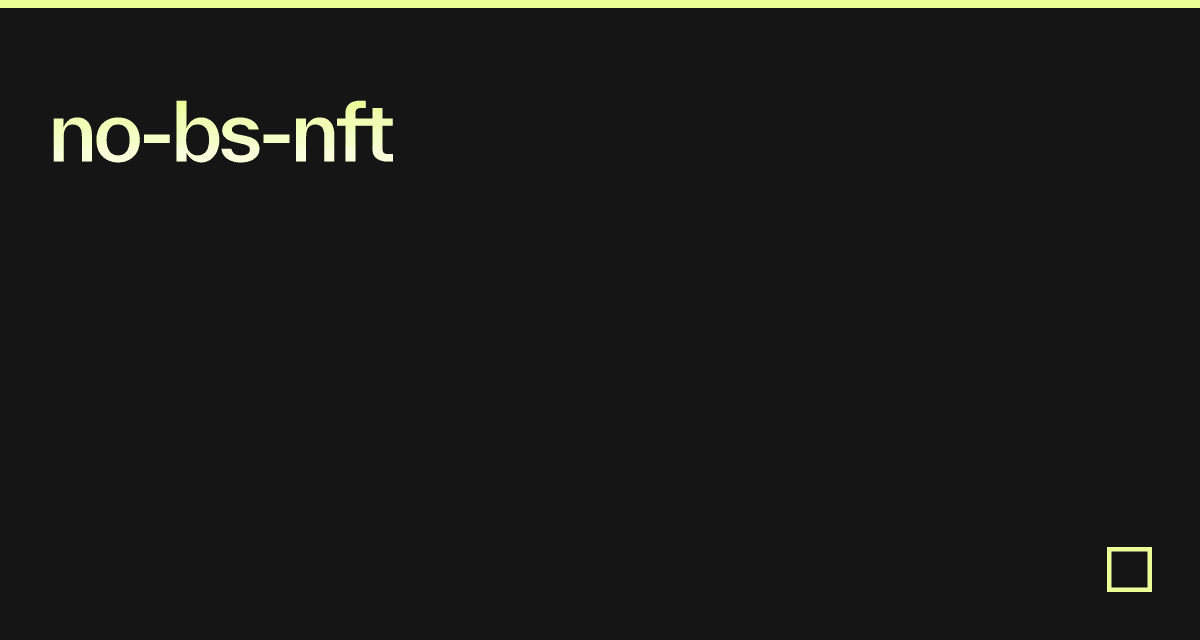 no-bs-nft - Codesandbox