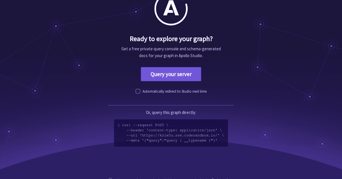 Apollo Server Typescript - Codesandbox Apollo Server Typescript - Codesandbox