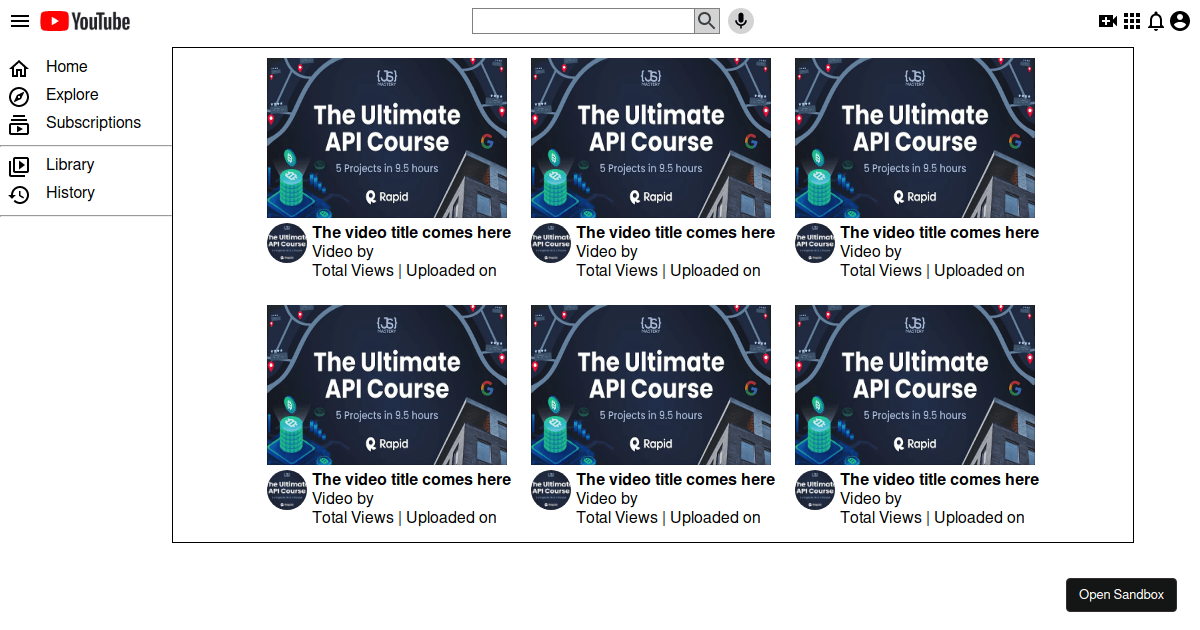 youtube-clone - Codesandbox