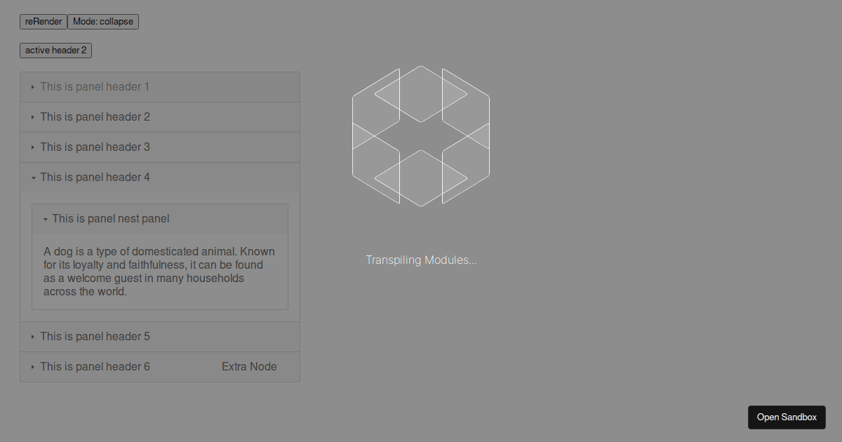 rc-collapse demo (forked) - Codesandbox