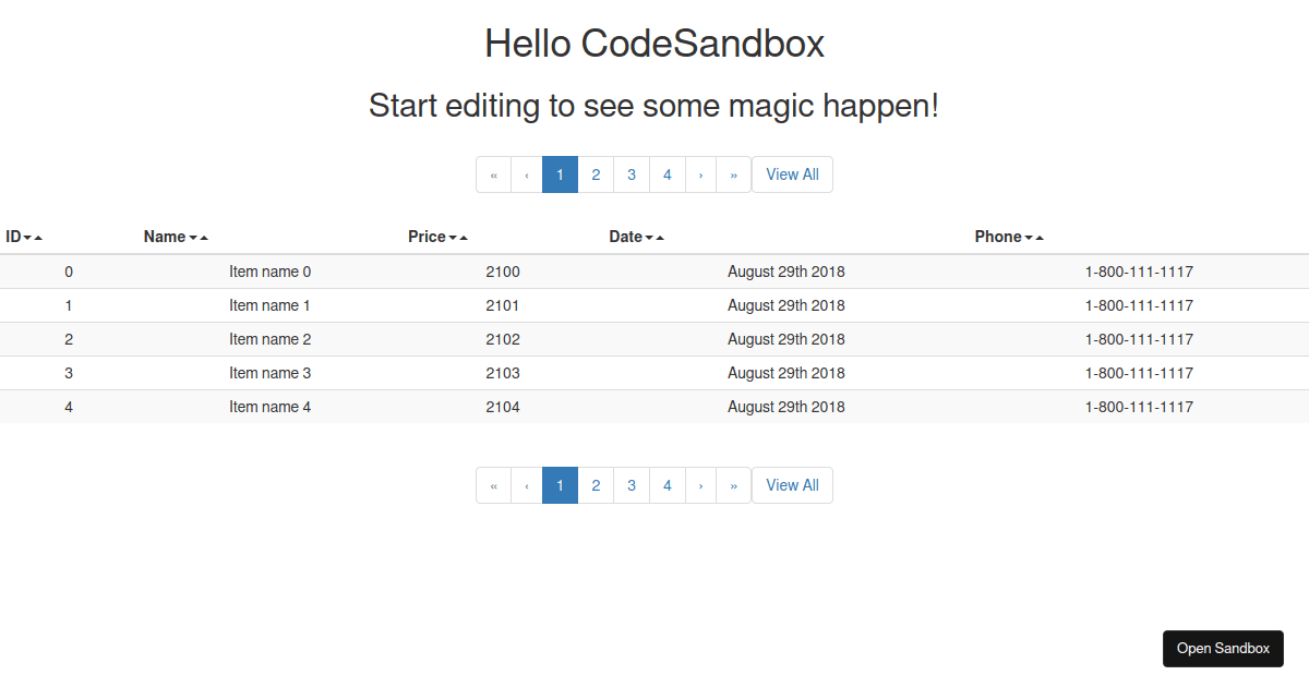 Pager Example - Codesandbox