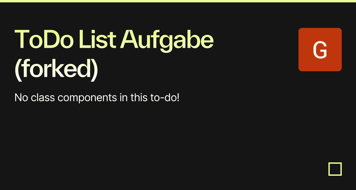 ToDo List Aufgabe (forked) - Codesandbox