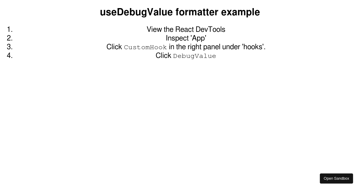 useDebugValue-formatter - Codesandbox