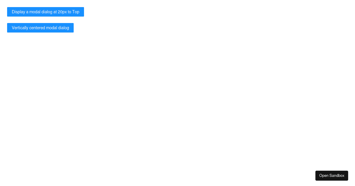 To customize the position of modal - antd@4.22.2 - Codesandbox