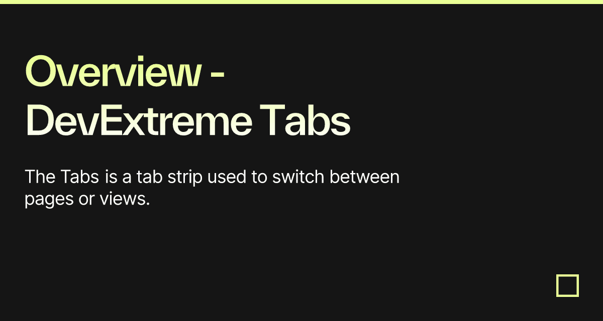 Overview - DevExtreme Tabs - Codesandbox